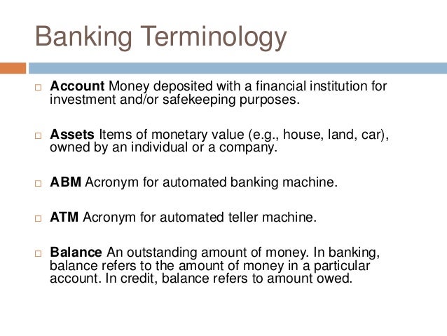 Introduction to banking