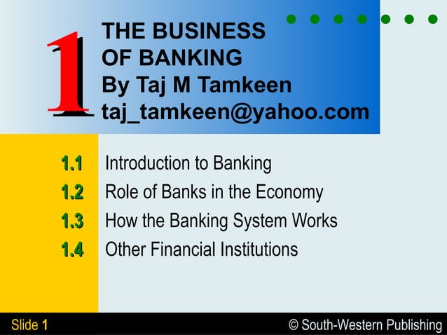 Introduction to banking by taj m tamkeen | PPT | Business Banking ...
