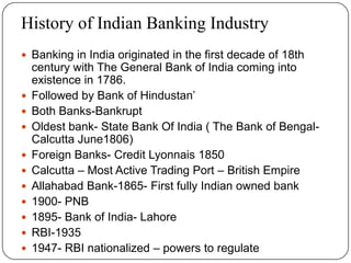 Introduction to banking in india | PPTX