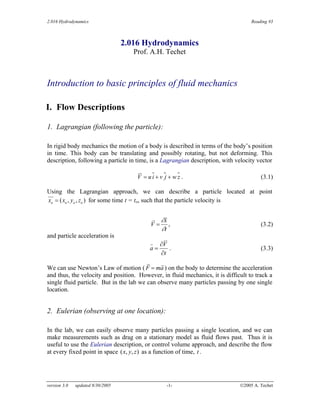Introduction to basic principles of fluid mechanics | PDF