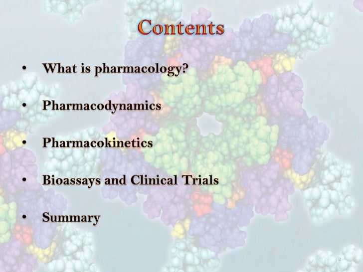 Introduction to basic principles of pharmacology