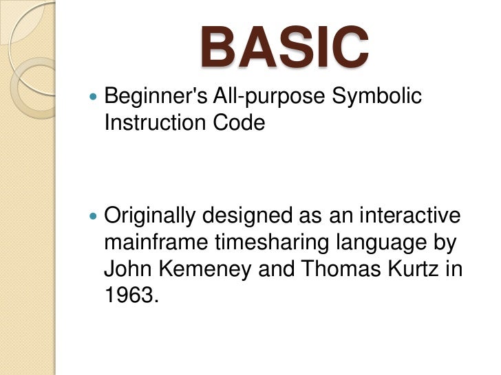 Introduction To Basic Programming