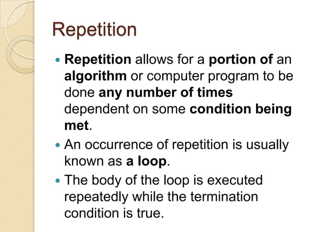 Introduction to basic programming repetition | PPTX