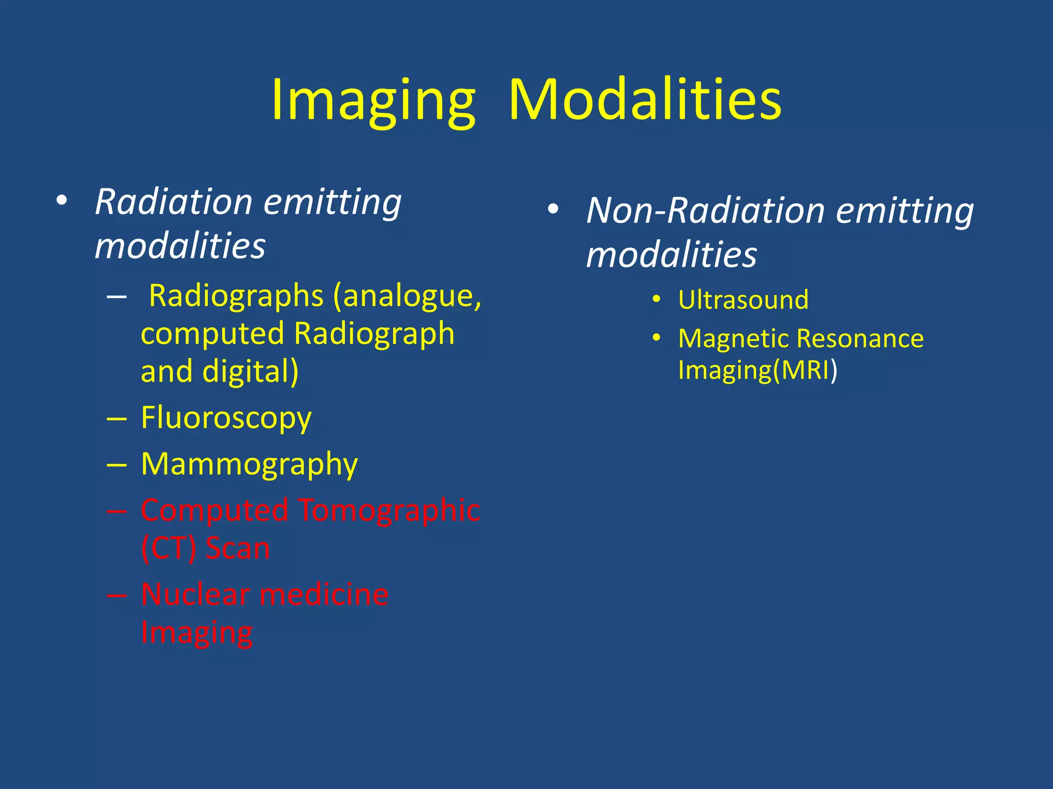 Introduction to basics of radiology | PPTX