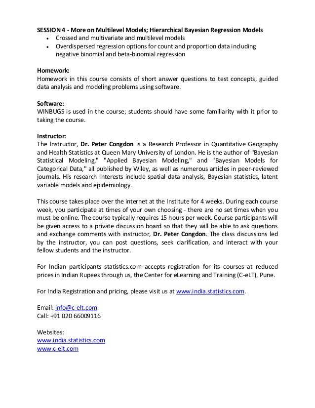 Introduction to Bayesian Hierarchical and Multi Level Models