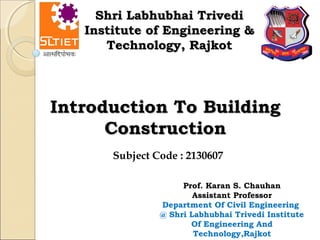 Introduction to Building Construction | PPT