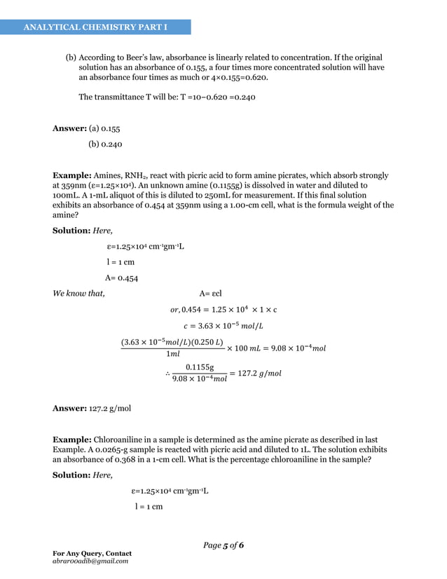 Introduction to beer lambert law | PDF | Chemistry | Science