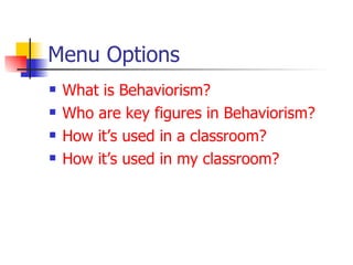Introduction to behaviorism | PPT