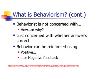 Introduction to behaviorism | PPT
