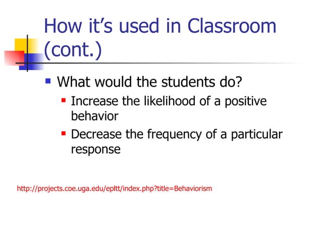 Introduction to behaviorism | PPT