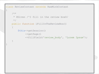 Introduction to behaviour driven development with Behat | PPT