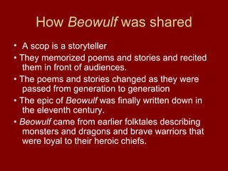 Introduction to beowulf | PPT | Poetry | Books and Literature