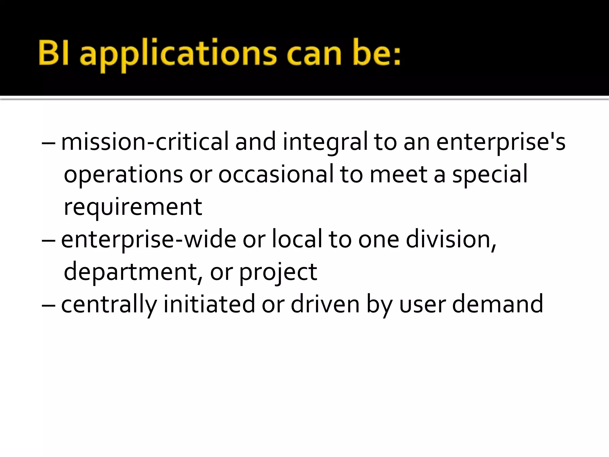 Introduction to business intelligence | PPTX | Databases | Computer Software and Applications