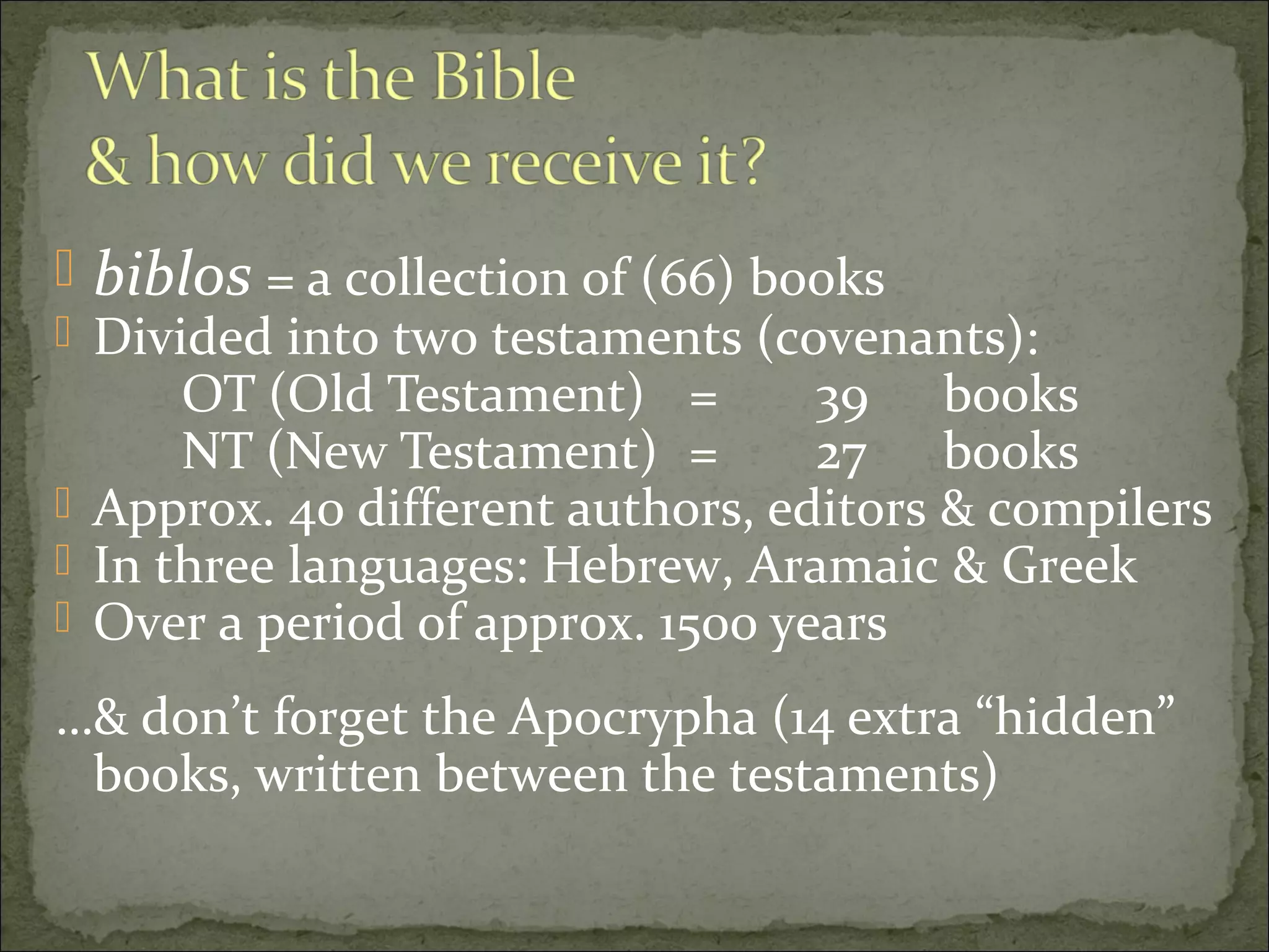 Introduction to the Bible | PPT