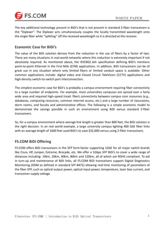 Introduction to BiDi Optical Transceivers | PDF | Computer Networking | Computing