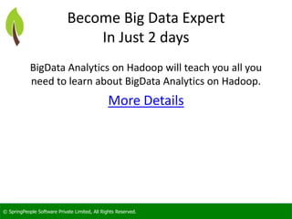 Introduction To Big Data Analytics On Hadoop - SpringPeople | PPT | Free Download