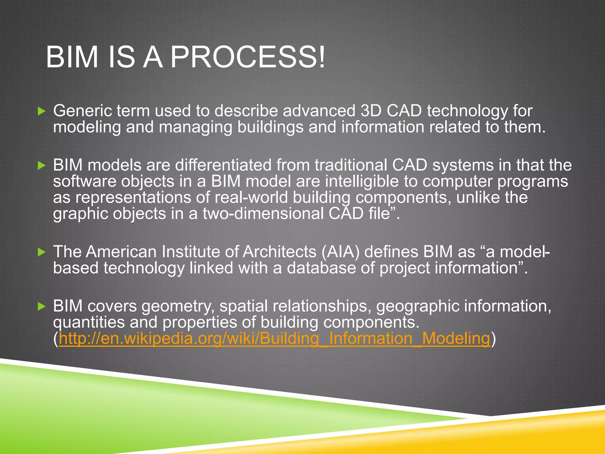Introduction to Building Information Modeling | PPTX