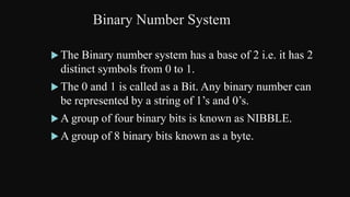Introduction to binary number system | PPTX