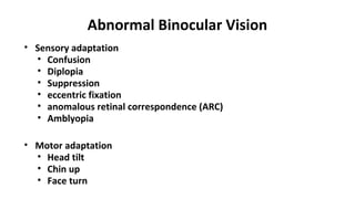 Introduction to binocular vision and ocular motility | PPT