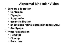 Introduction to binocular vision and ocular motility | PPT