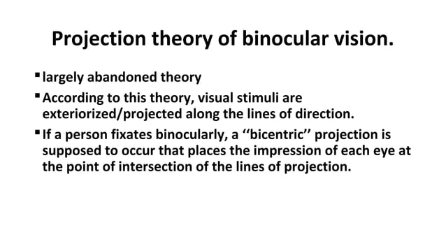Introduction to binocular vision and ocular motility | PPT