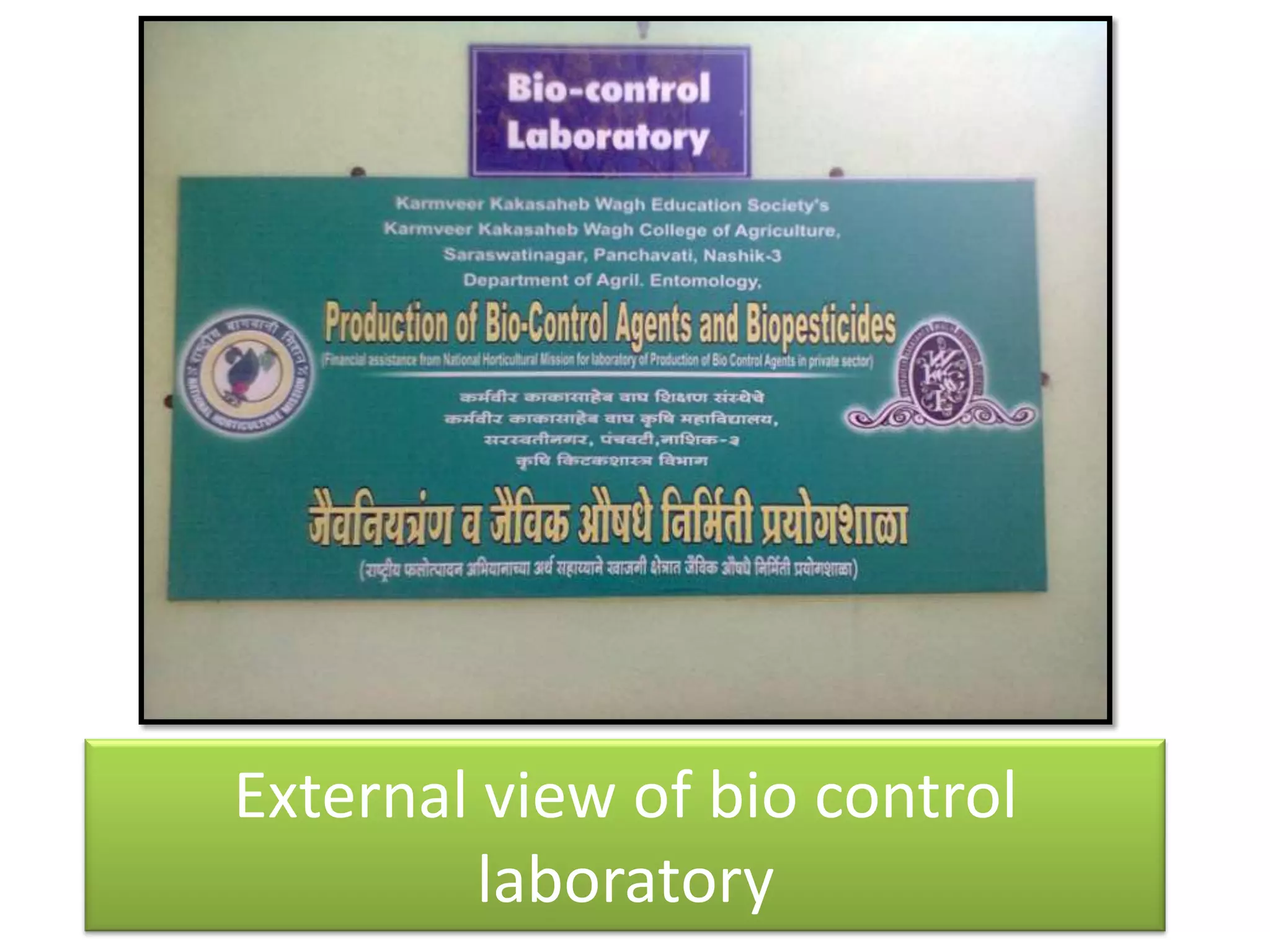 Introduction to bio control lab for the production of bio pesticide and ...