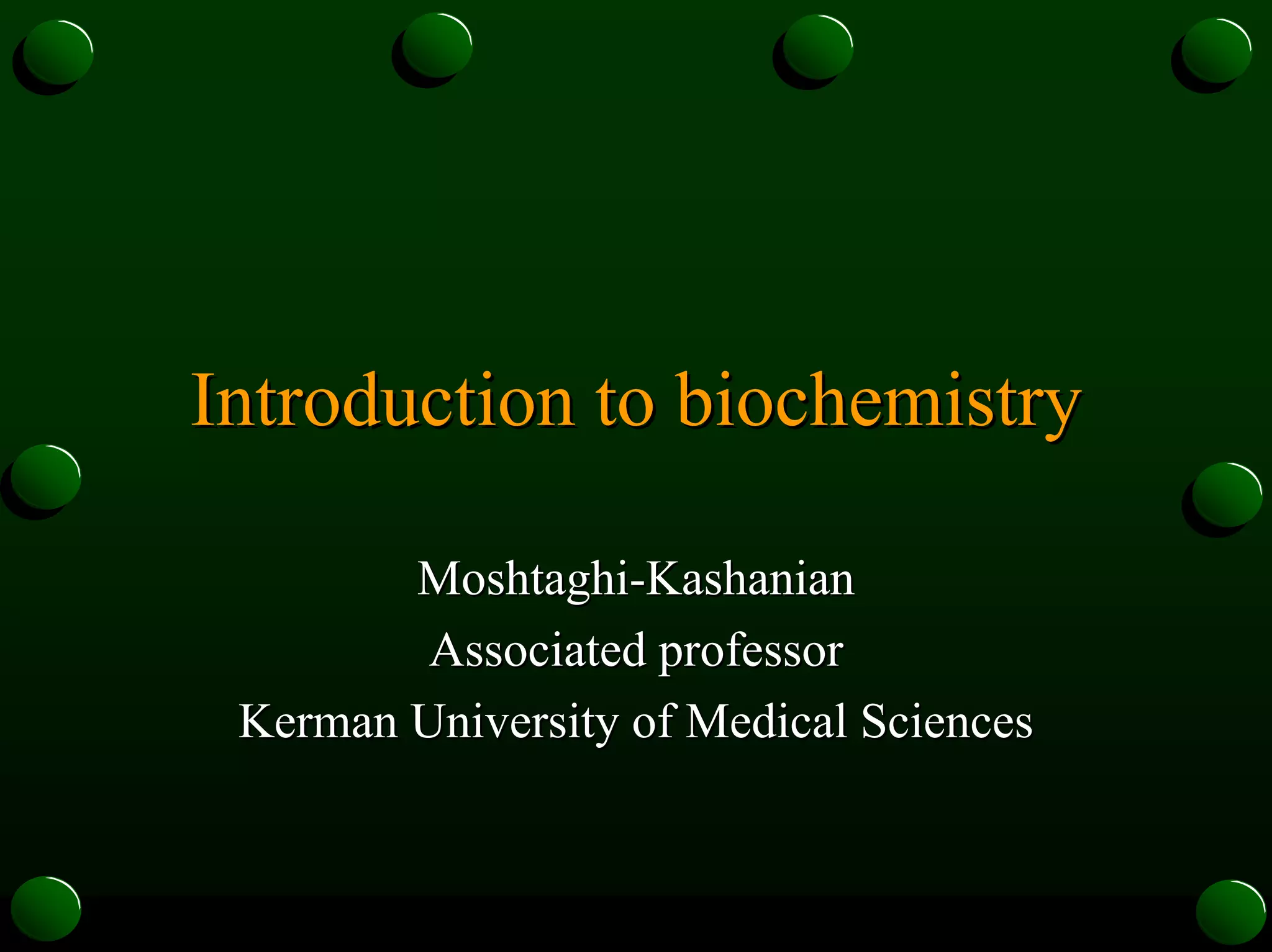 Introduction to biochemistry | PDF