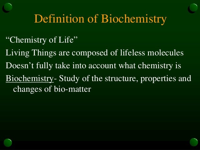 Introduction to biochemistry