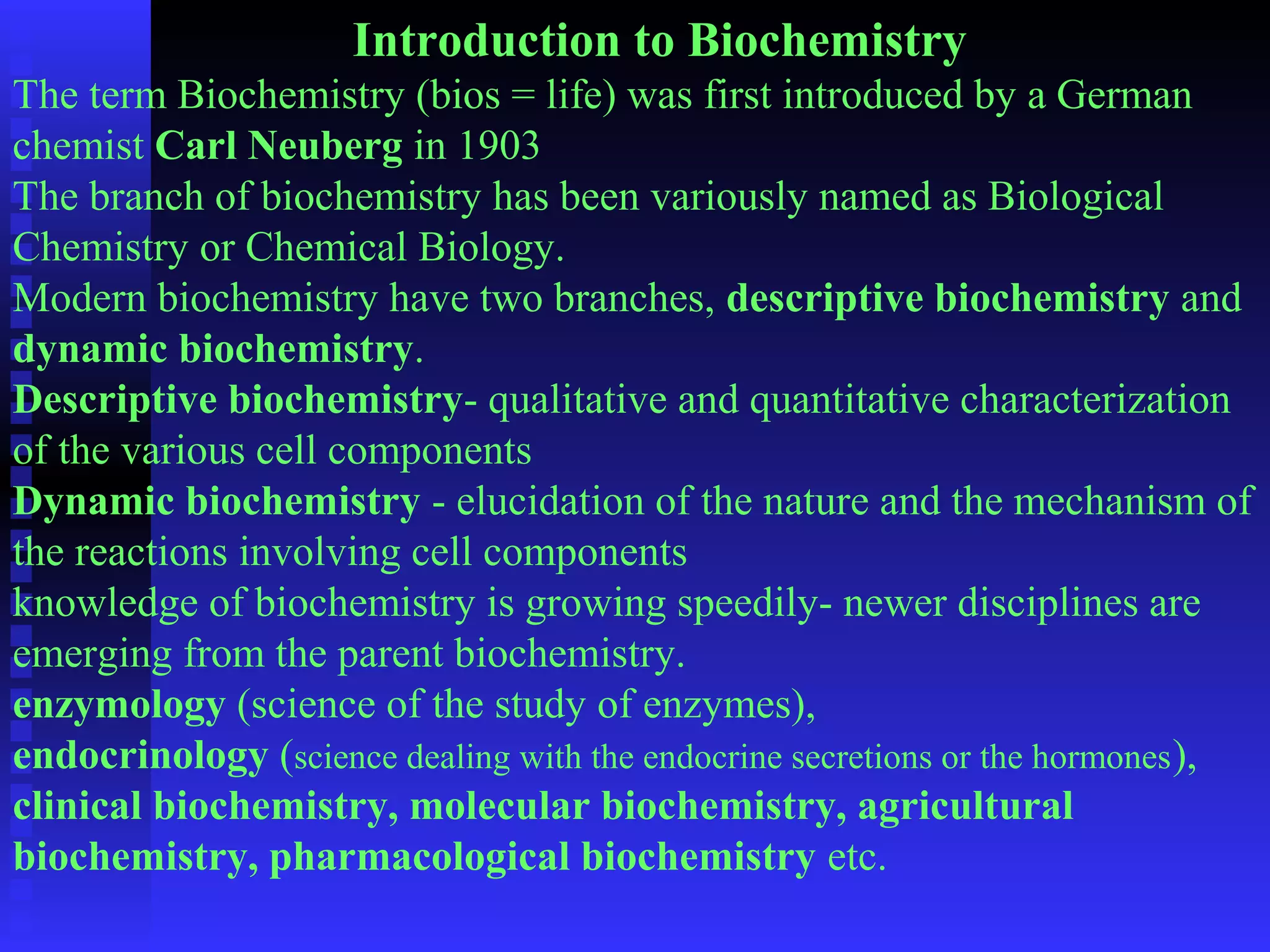 Introduction to biochemistry | PPT