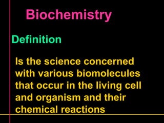 Introduction to biochemistry | PPT
