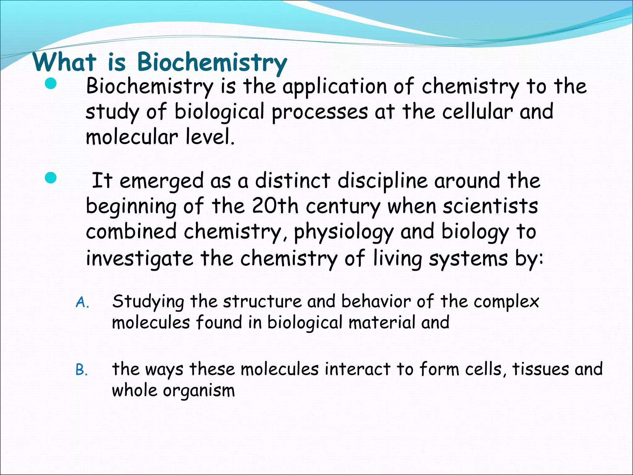 Introduction to biochemistry | PPT