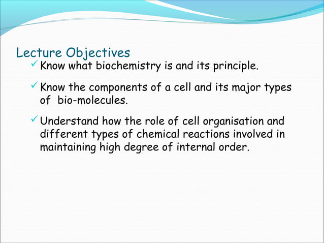 Introduction to biochemistry | PPT