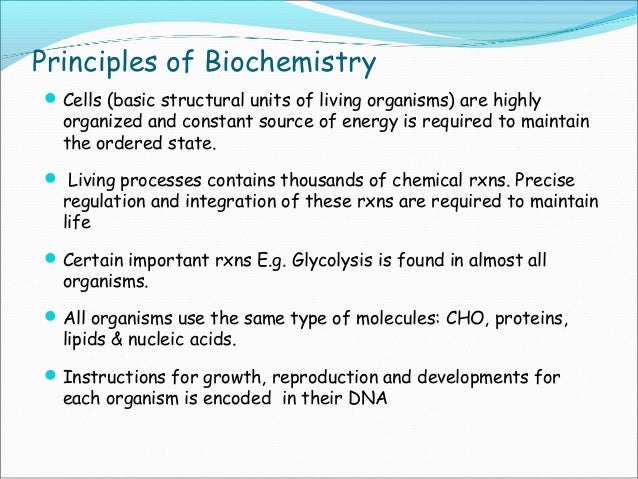 Introduction to biochemistry