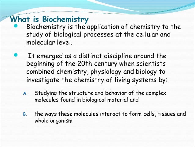 Introduction to biochemistry