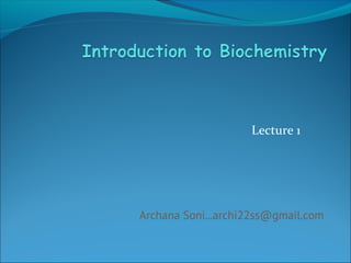 Introduction to biochemistry | PDF