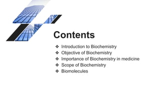 Introduction to biochemistry | PPTX