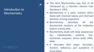 Introduction to biochemistry | PPT