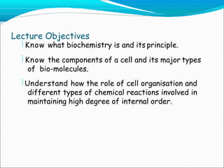 introduction to biochemistry.pptx | Biological Sciences | Science