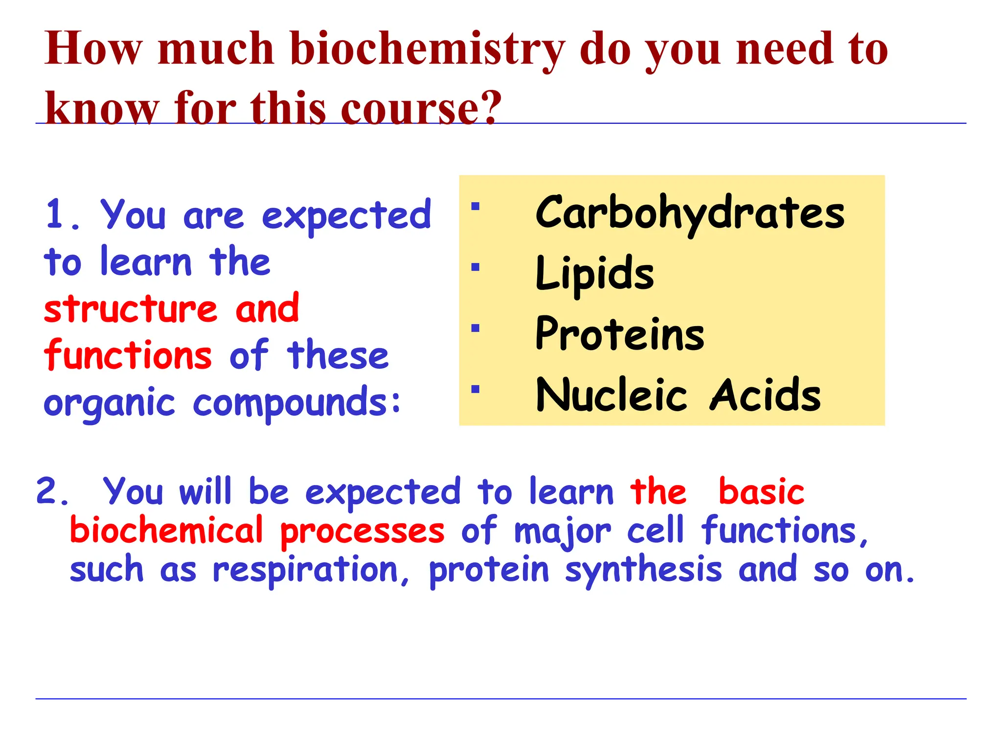 Introduction to Biochemistry lecture notes | PPT