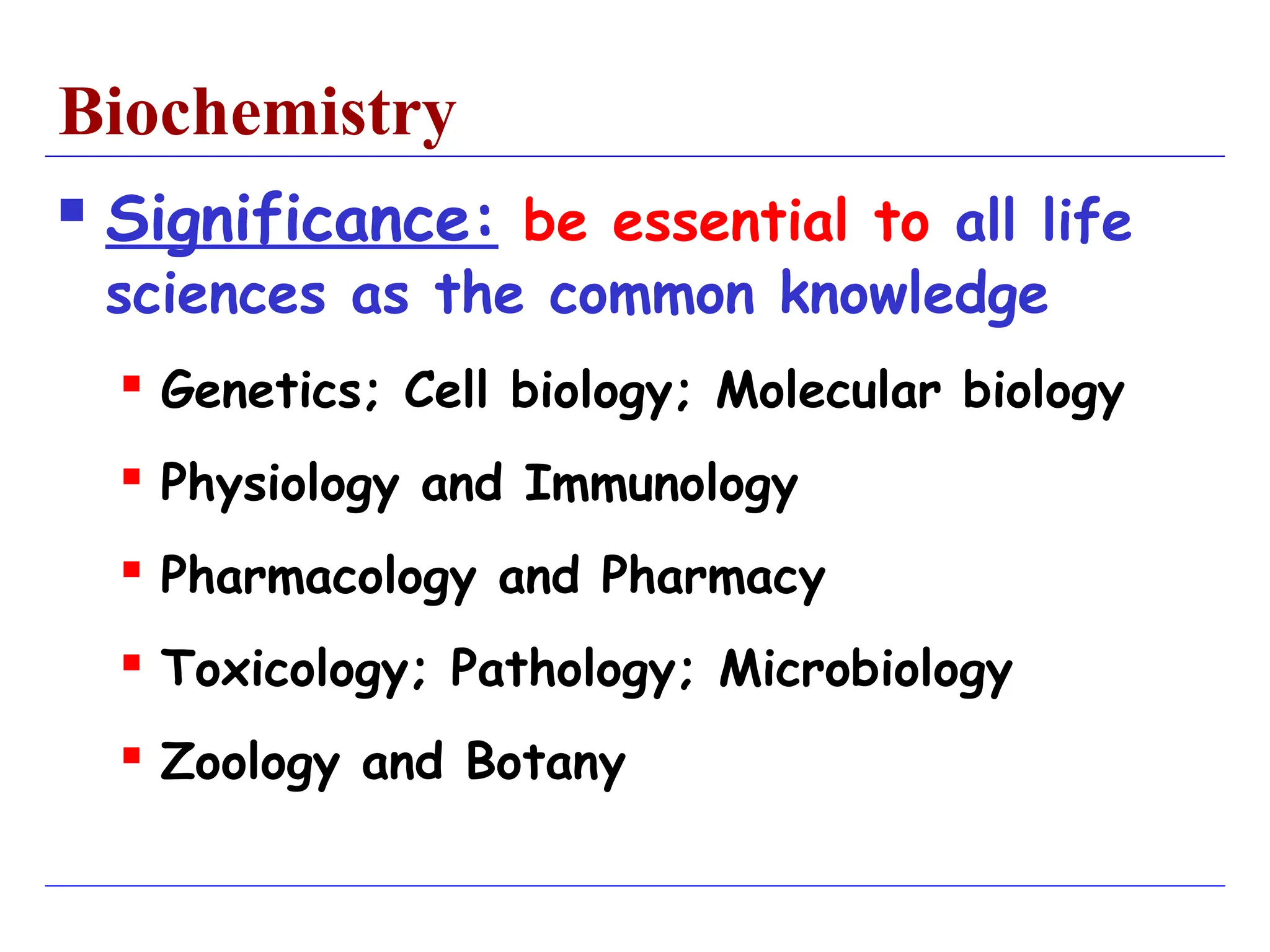 Introduction to Biochemistry lecture notes | PPT