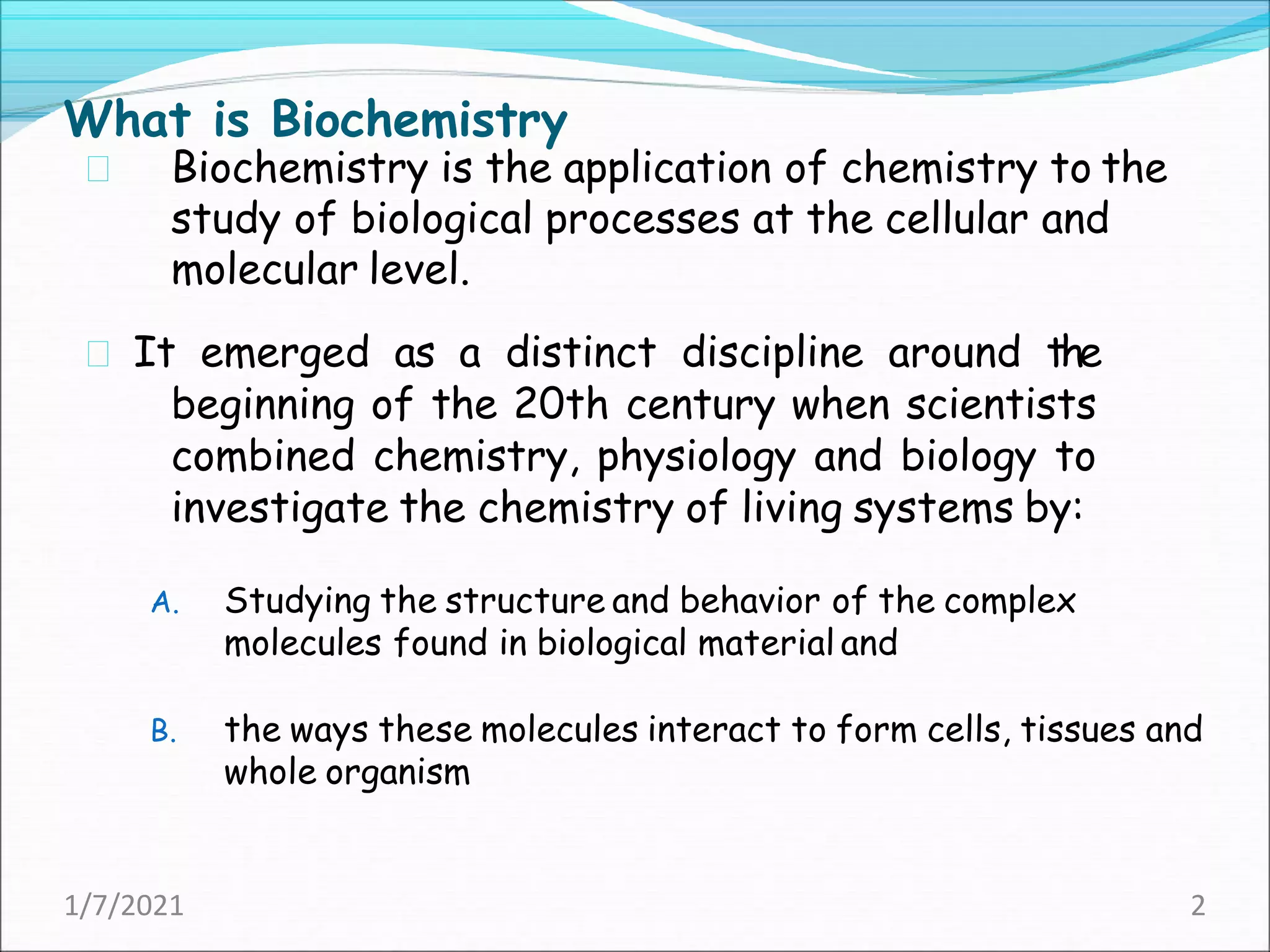 Introduction to biochemistry. | PPTX