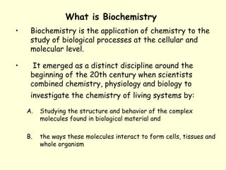 Introduction to biochemistry | PPT