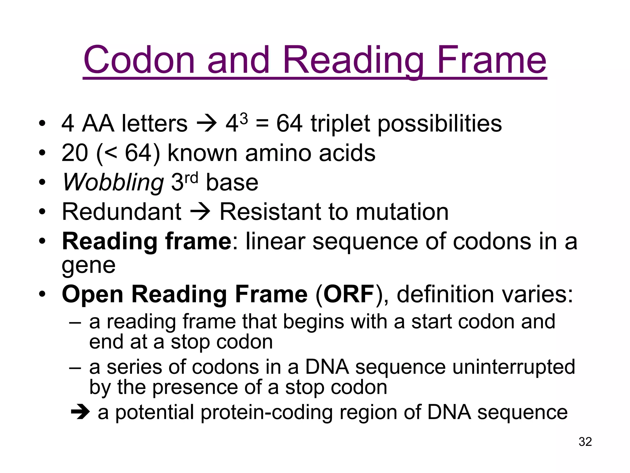 Introduction to Bioinformatics DNA, RNA, Transcriotion, Genes | PPT