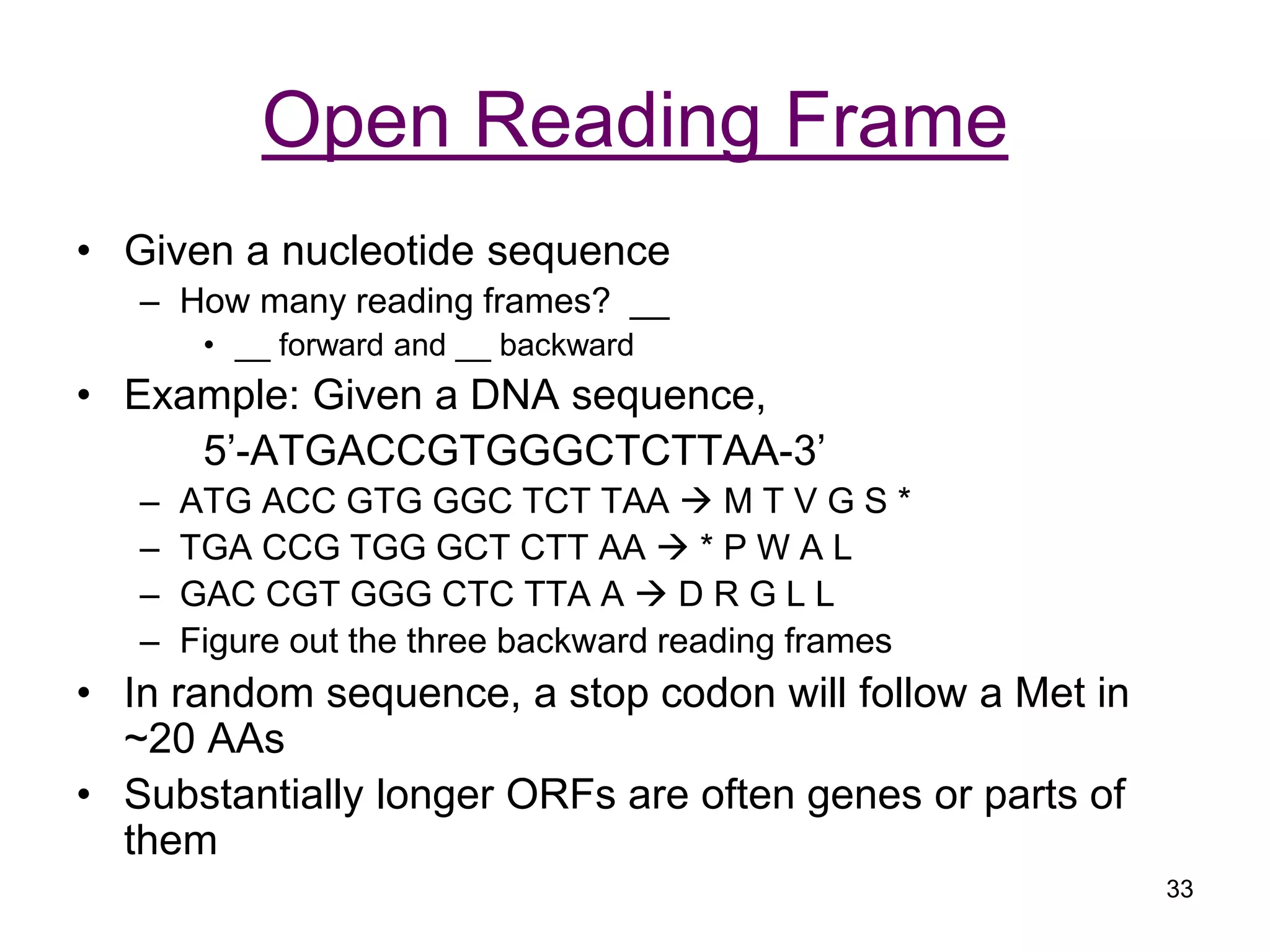 Introduction to Bioinformatics DNA, RNA, Transcriotion, Genes | PPT