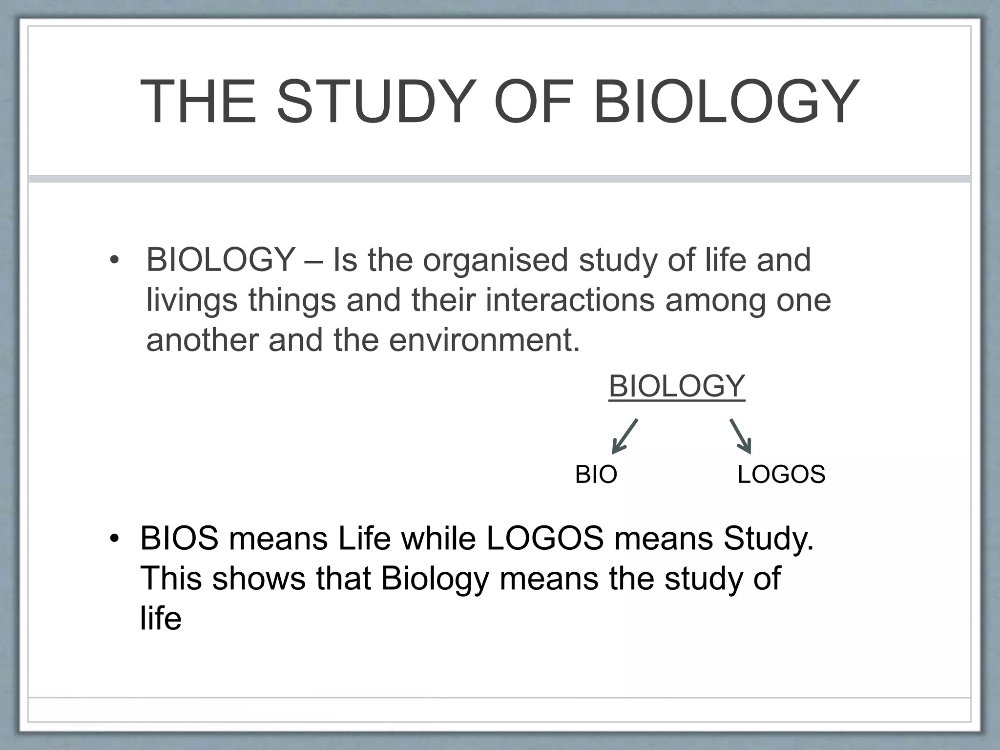 Introduction to biology- Form 4 (CHAPTER 1) | PPTX