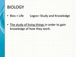 Introduction to biology101 | PPTX