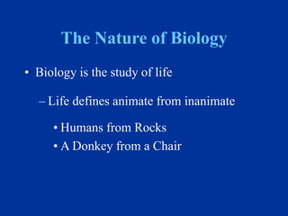 Introduction to biology to be taught earlier | PPT
