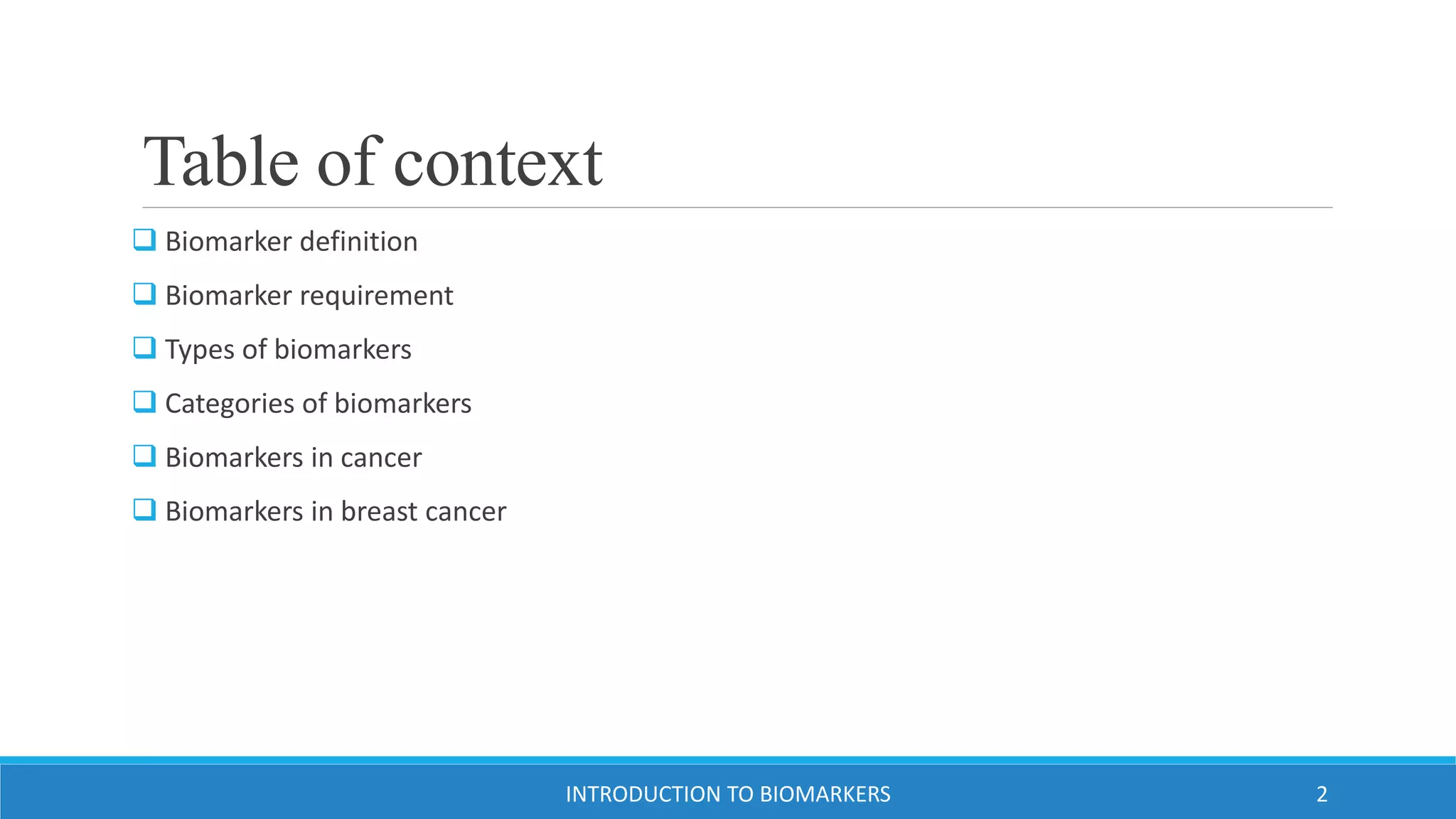 Introduction to biomarkers | PDF