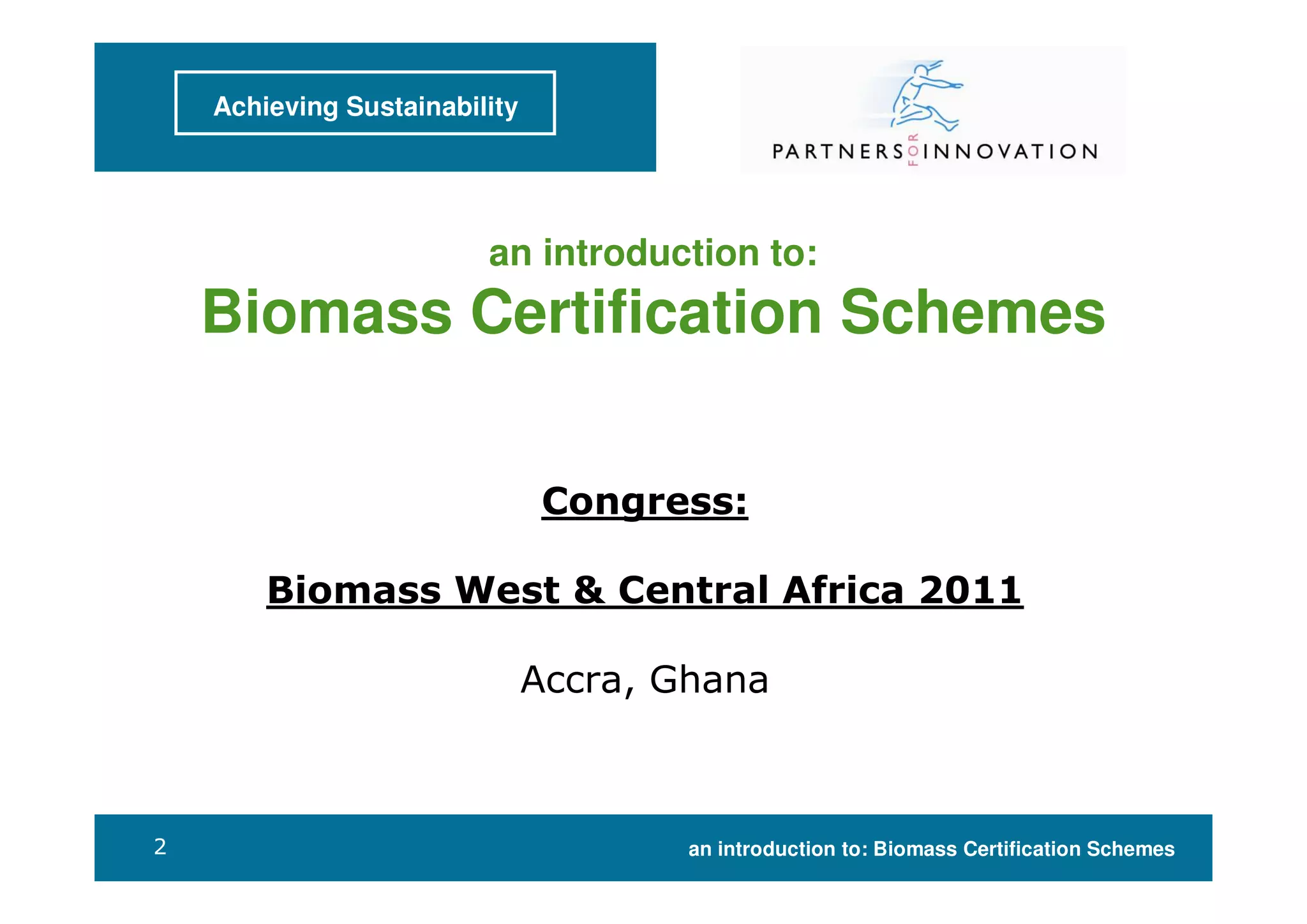 Introduction to biomass certification schemes | PDF