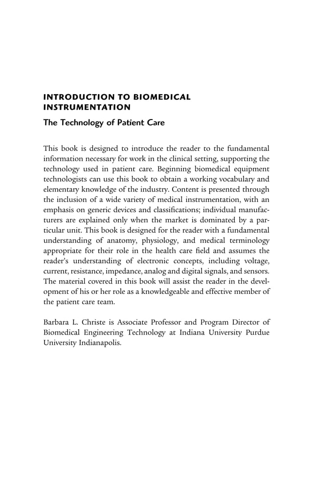 Introduction to biomedical instrumentation the technology of patient ...